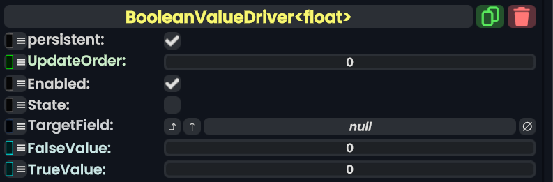 Component:BooleanValueDriver - Resonite Wiki